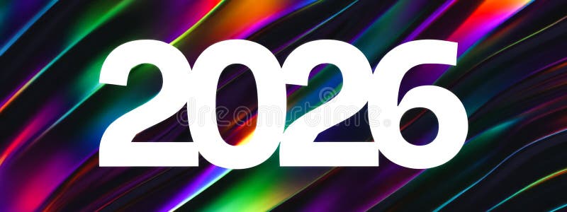 Colorful Background with the Number 2026 in White Stock Image - Image ...