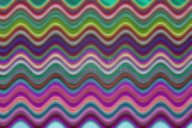 Colorful Background: Pixelated Multicolor Waved Stripes Stock ...