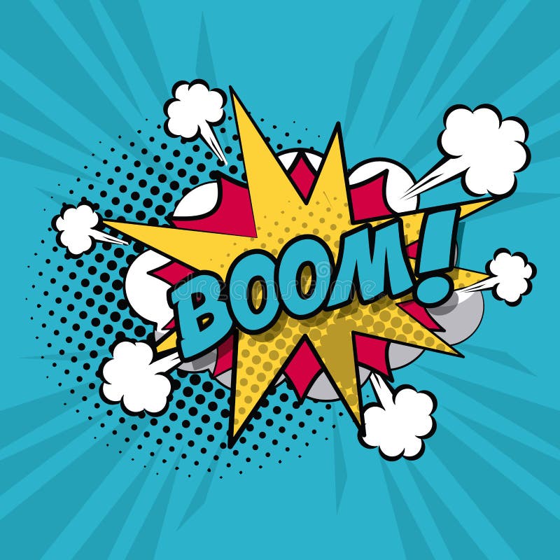 Colorful Background Pop Art Style of Cloud Explosive Callout for ...