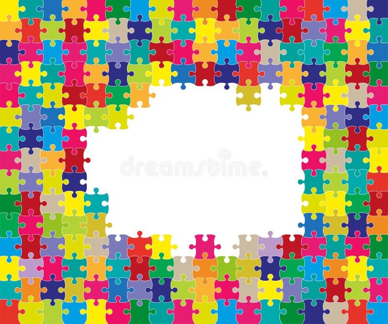 Colorful Background Puzzle, Jigsaw Puzzle Banner. Vector Illustration ...