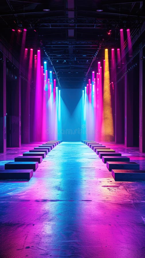 A Colorful Background Sets the Stage for an Empty Runway Stock ...