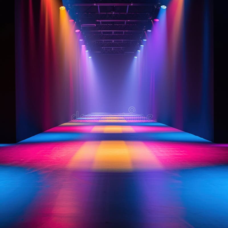 A Colorful Background Sets the Stage for an Empty Runway Stock ...