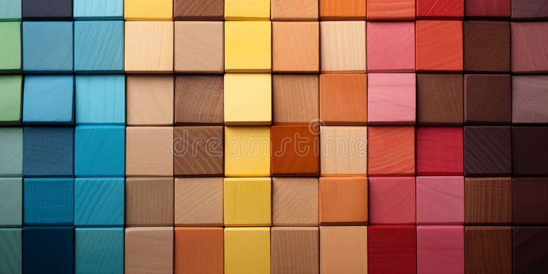 Colorful Background Spectrum of Wooden Blocks Aligned Stock Image ...