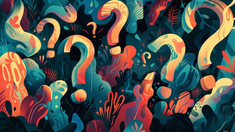 Colorful Background with Various Question Marks Stock Photo - Image of ...