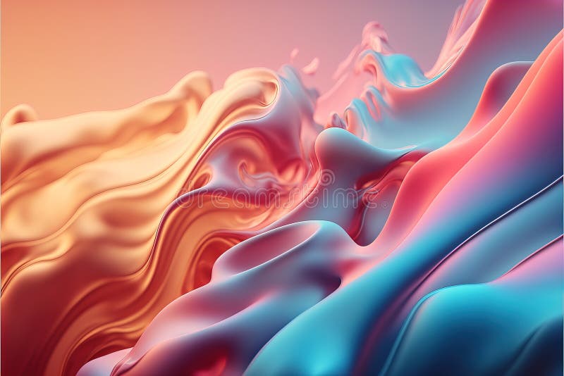 A Colorful Background with a Wavy Pattern of Liquid Colors in Blue ...