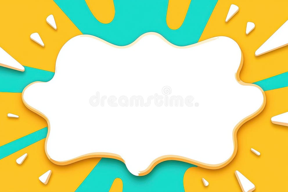 Colorful Background with White Frame and Comic Book Text Box in Pop Art ...