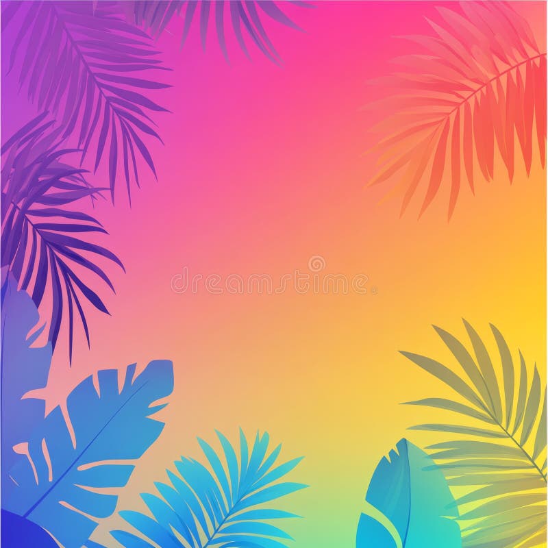 A Colorful Background with a Yellow and Blue Leaf Stock Illustration ...