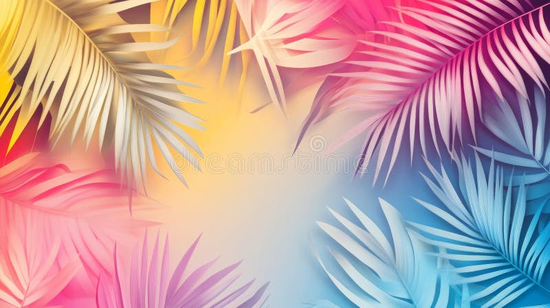 A Colorful Background with a Yellow and Blue Leaf Stock Illustration ...