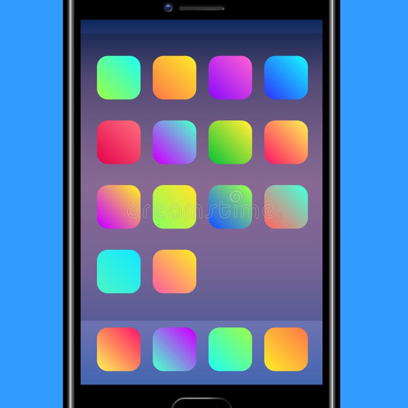 Colorful Backgrounds for Mobile Application Icons Stock Vector ...