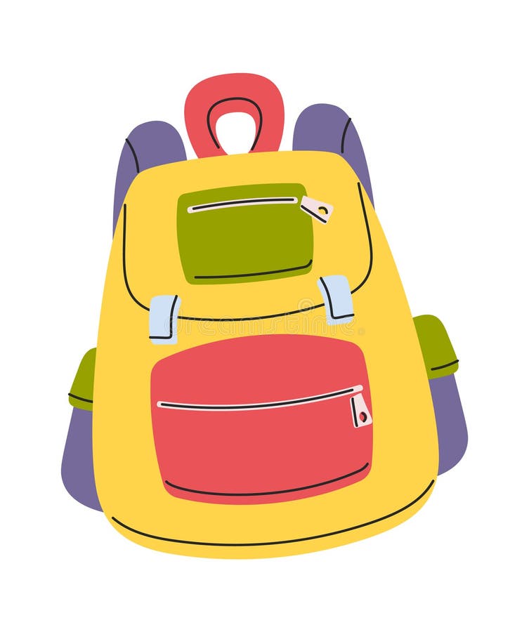 Colorful Backpack School Bag Doodle Stock Vector - Illustration of pack ...