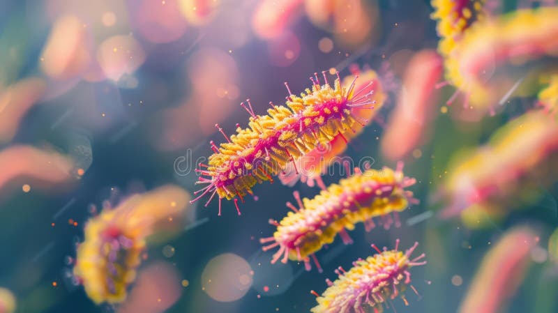 The Colorful Bacteria Close-up. AI Generated Stock Image - Image of ...