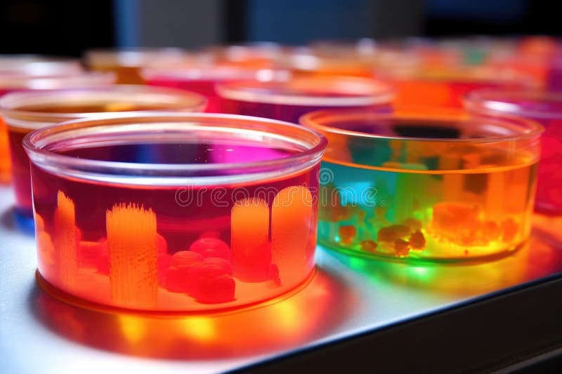 Colorful Bacteria Culture on Agar in a Science Lab Stock Photo - Image ...