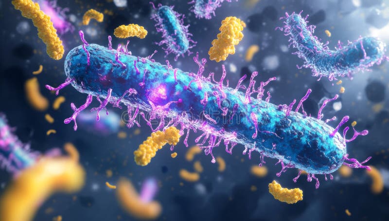 Colorful Bacteria and Microbes are Displayed in a Microscopic View ...