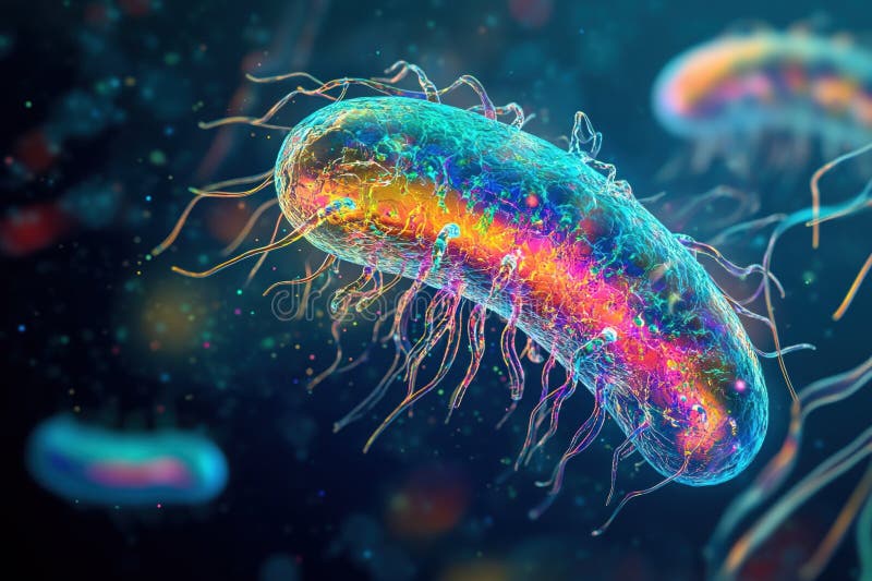 Colorful Bacteria Microorganism Under Microscope Stock Photo - Image of ...