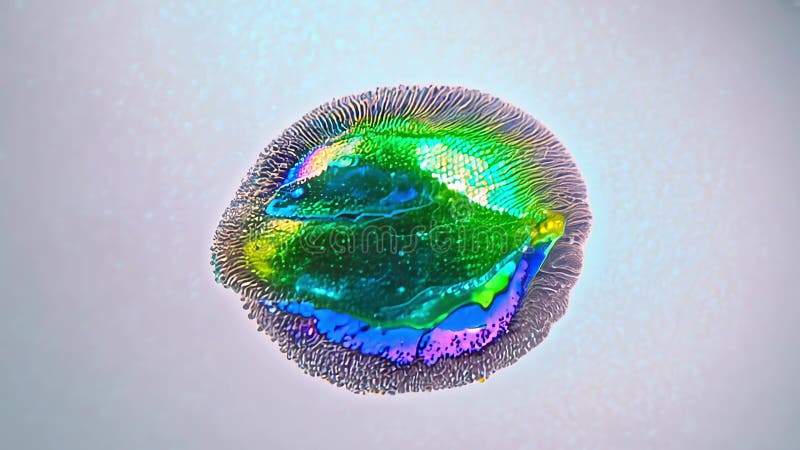 Colorful Bacterium or Microbe Under a Microscope. Concept of ...