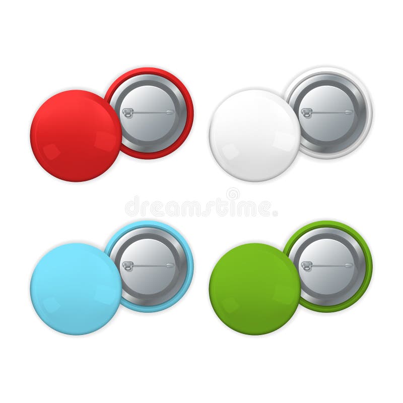 Colorful badges on pin stock vector. Illustration of badge - 114511689