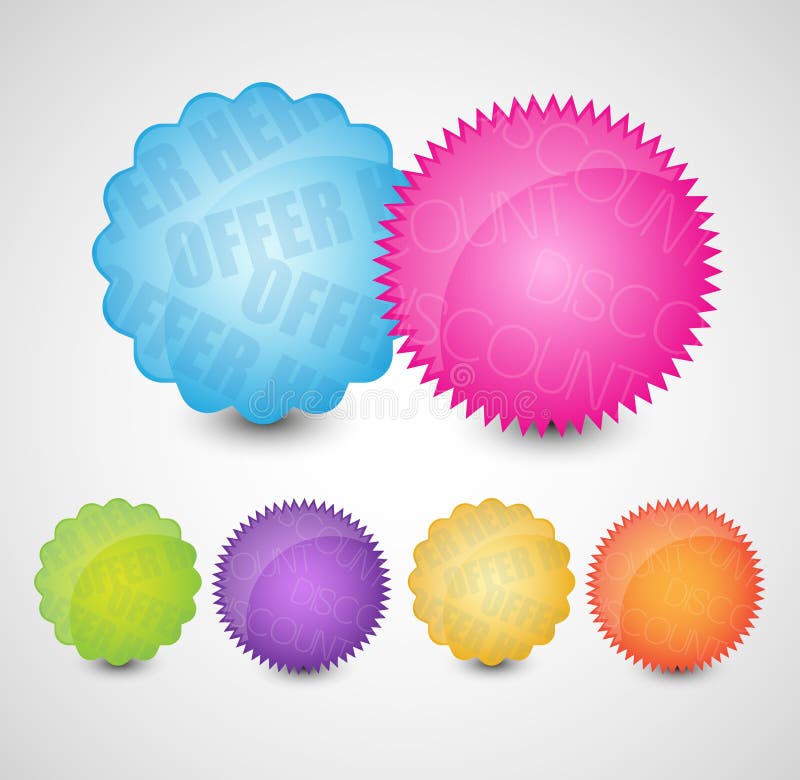 Colorful Badges and Stickers Stock Vector - Illustration of label ...