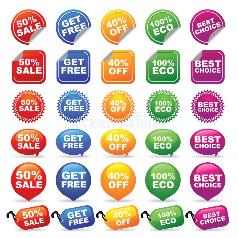 Discount tags & labels stock vector. Illustration of pointer - 21532694