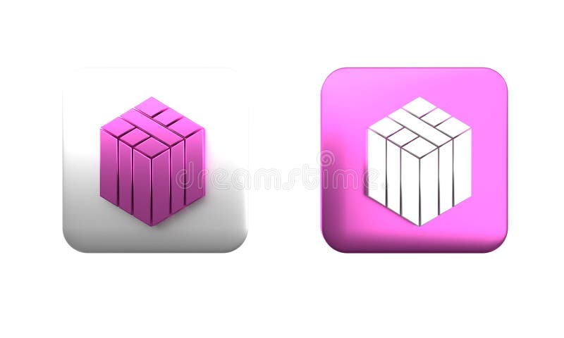 Colorful Bale of Hay Icon Isolated on White Background. Square Button ...