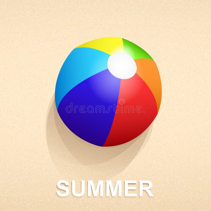 Colorful Ball on Beach Sand Stock Vector - Illustration of round ...