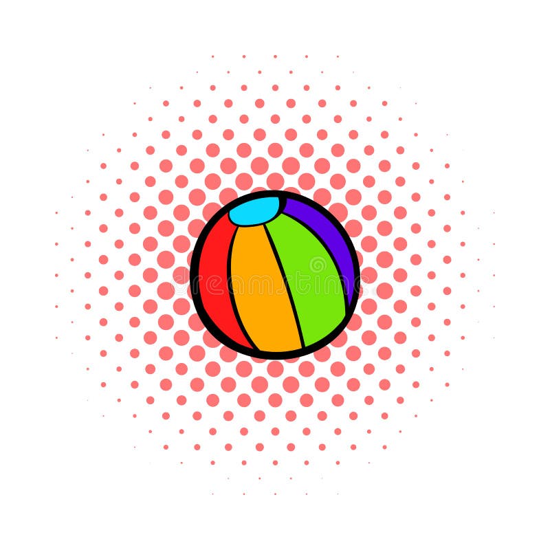 Colorful Ball Icon, Comics Style Stock Vector - Illustration of ...
