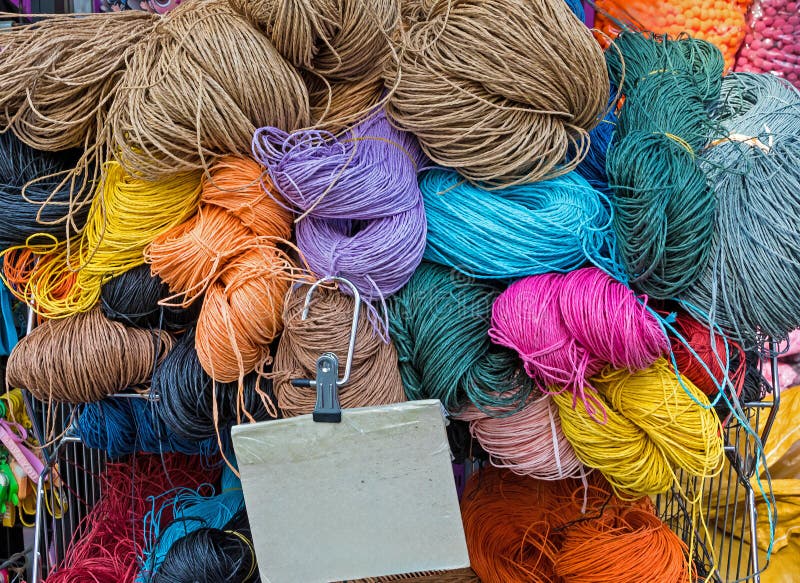 Colorful ball threads pile stock image. Image of handmade - 335257357