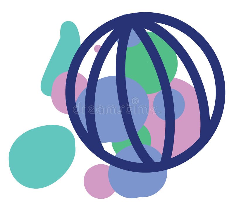 Colorful ball toy, icon stock vector. Illustration of object - 261367487