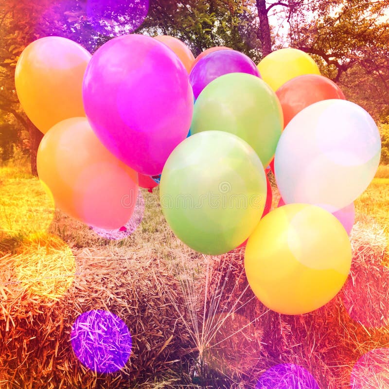 Colorful Ballons stock image. Image of easy, grass, natural - 57627325