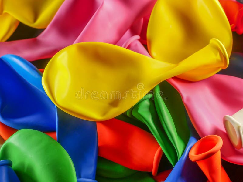 Colorful Balloon are Not Blown. Flat View Stock Photo - Image of ...