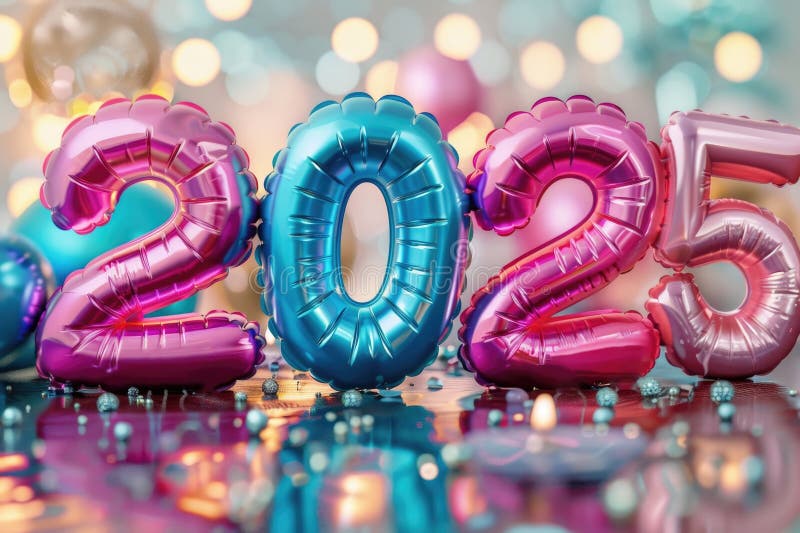 Colorful 2023 Balloon Numbers Celebration with Sparkling Background ...