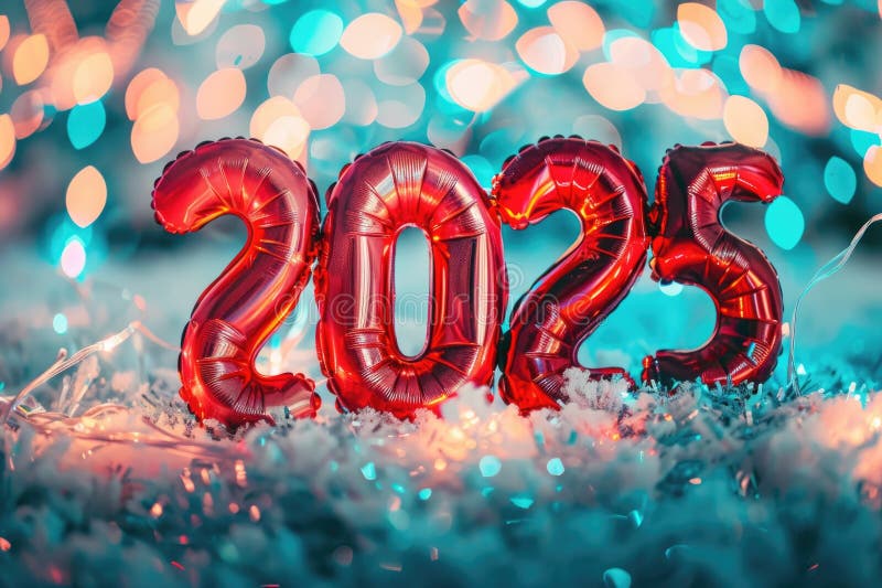 Colorful 2023 Balloon Numbers Celebration with Sparkling Background ...