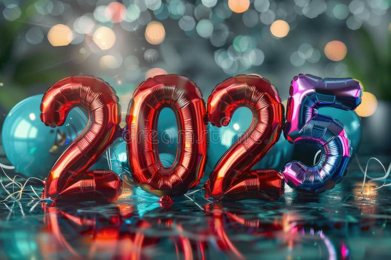 Colorful 2023 Balloon Numbers Celebration with Sparkling Background ...