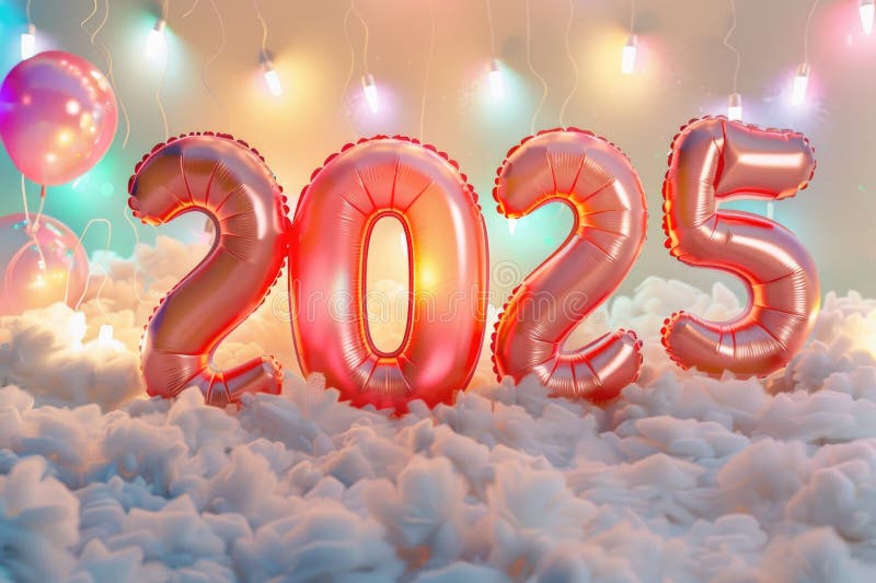 Colorful 2023 Balloon Numbers Celebration with Sparkling Background ...