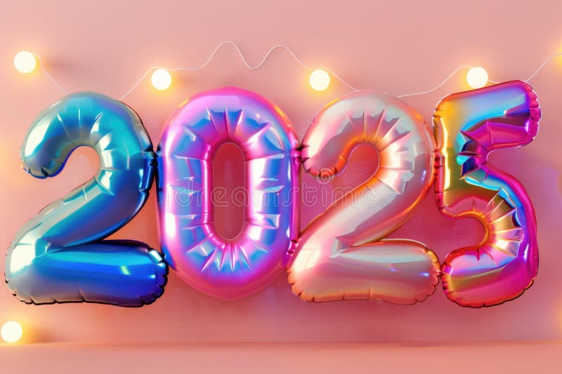 Colorful 2023 Balloon Numbers Celebration with Sparkling Background ...