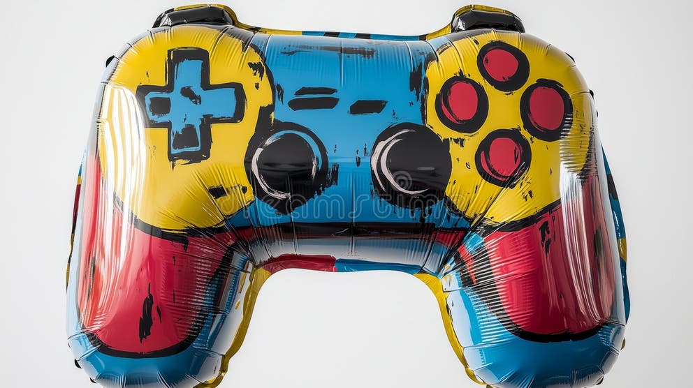 A Colorful Balloon in the Shape of a Game Controller. Stock Photo ...
