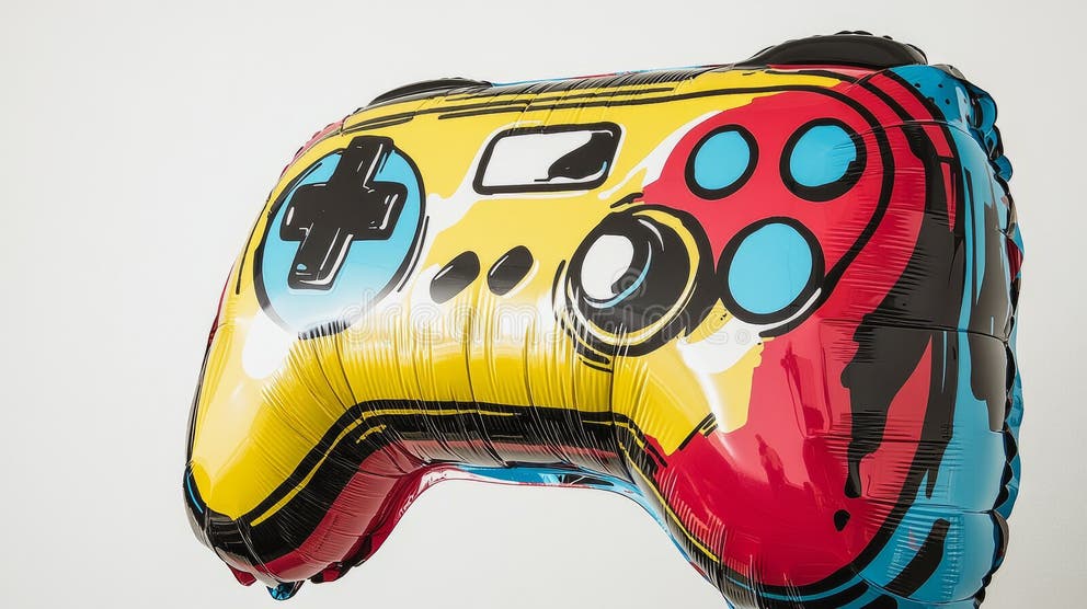 Colorful Balloon Shaped Like a Video Game Controller. Stock Photo ...