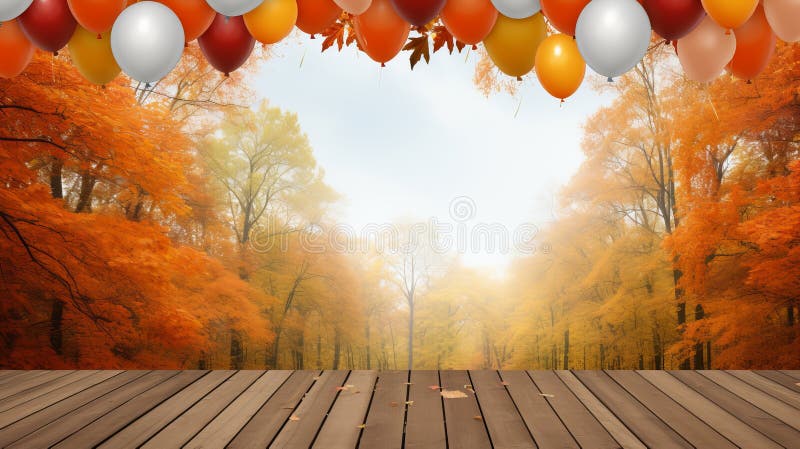 Colorful Balloons at Autumn Celebration, Perfect for Text Placement in ...