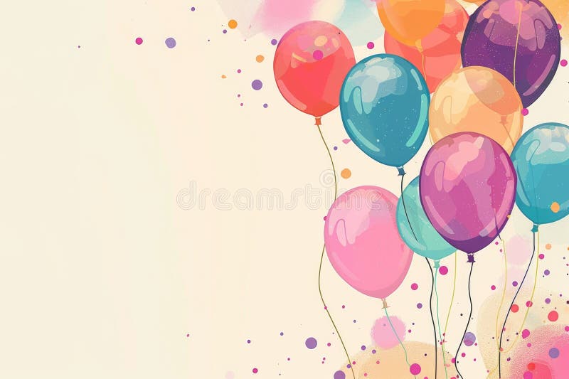 Colorful Balloons Background with Vibrant Splash Design Stock ...