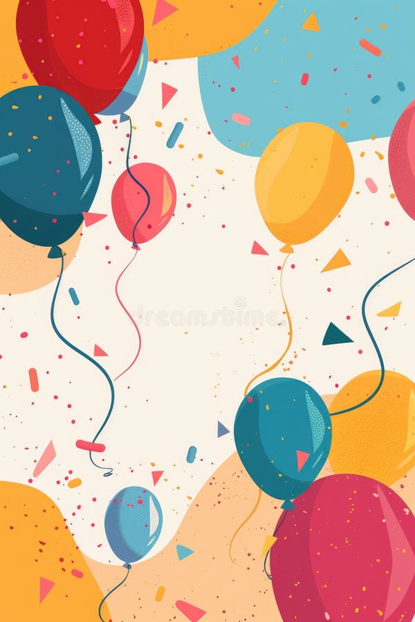 Colorful Balloons Background with Vibrant Splash Design Stock ...