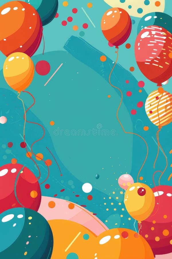 Colorful Balloons Background with Vibrant Splash Design Stock ...