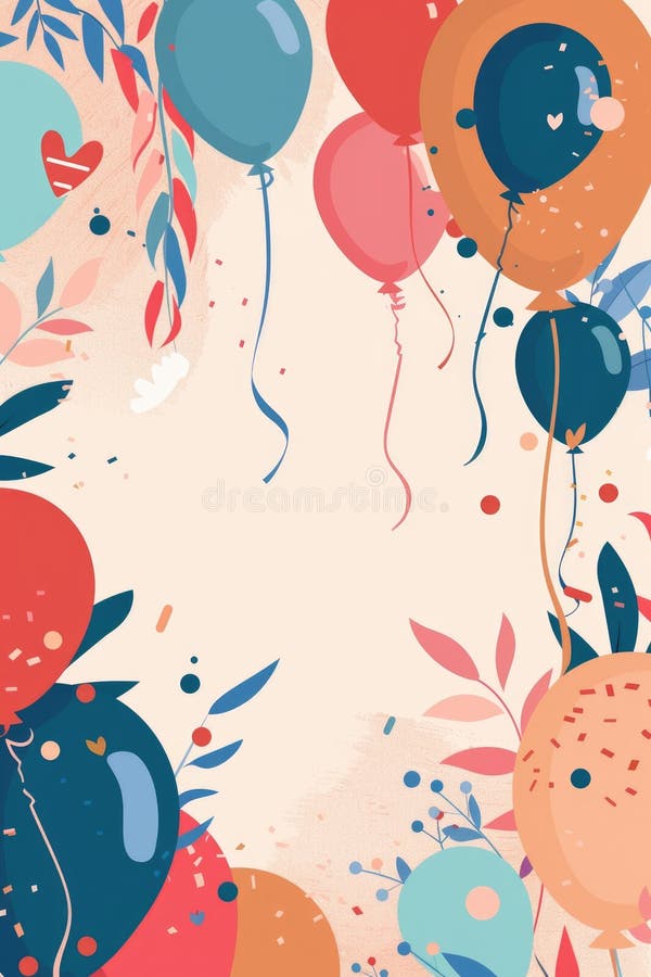 Colorful Balloons Background with Vibrant Splash Design Stock ...
