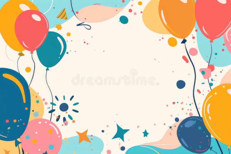 Colorful Balloons Background with Vibrant Splash Design Stock ...