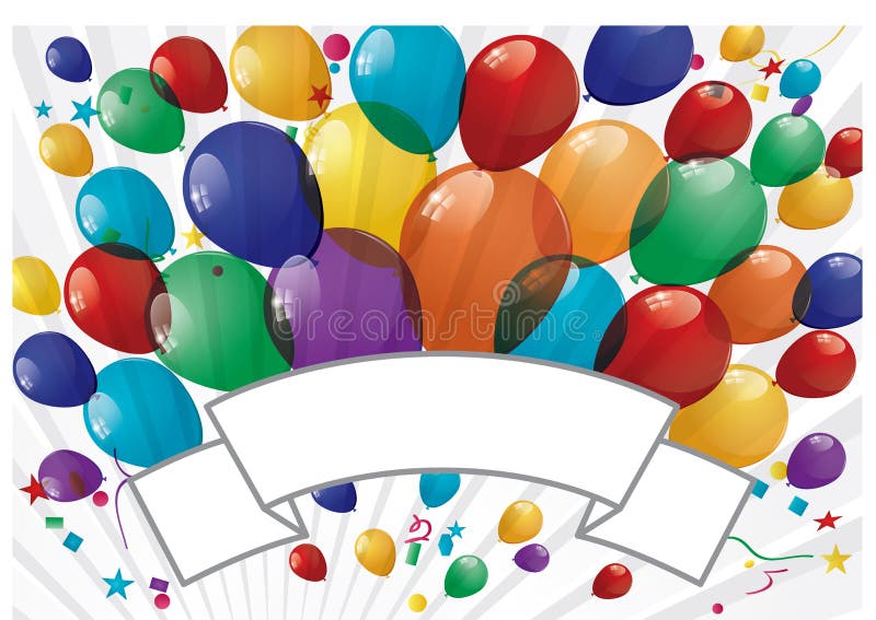 Colorful Balloons Banner - Illustration Stock Illustration ...