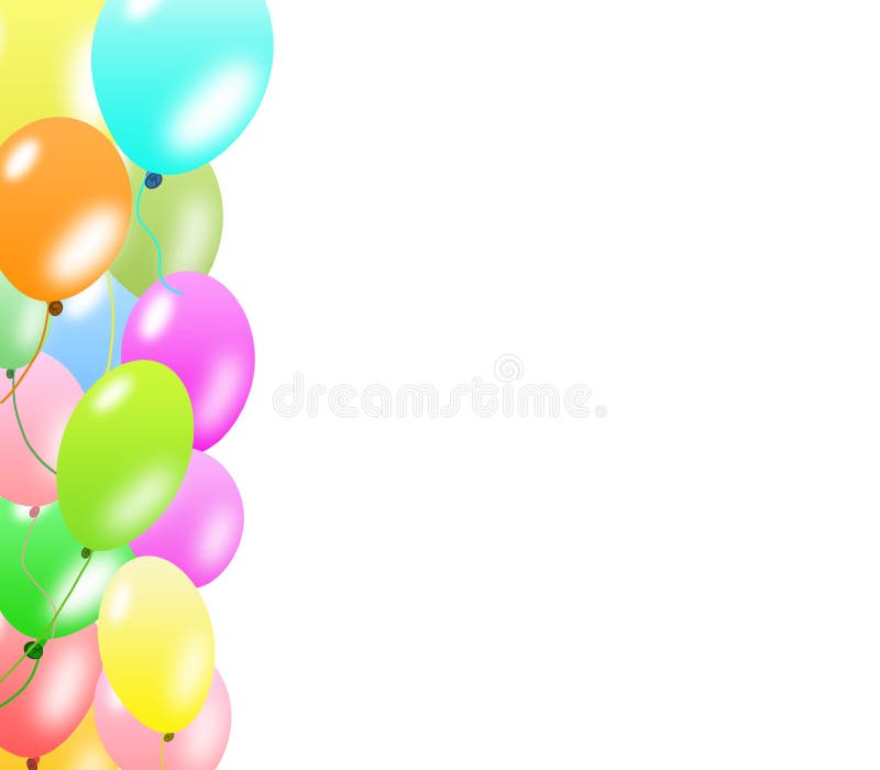 Colorful balloons border stock illustration. Illustration of christmas ...