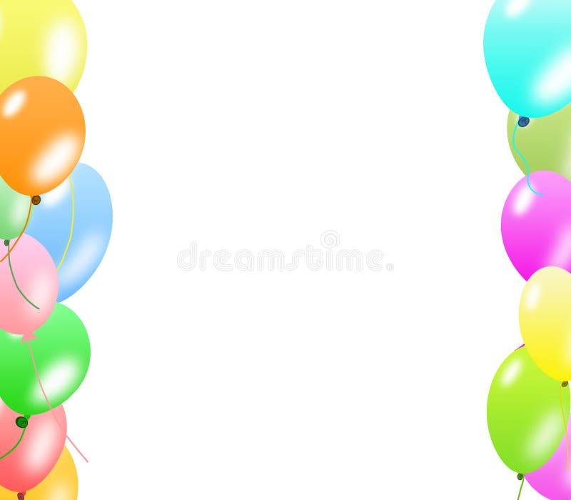 Colorful balloons border stock illustration. Illustration of present ...