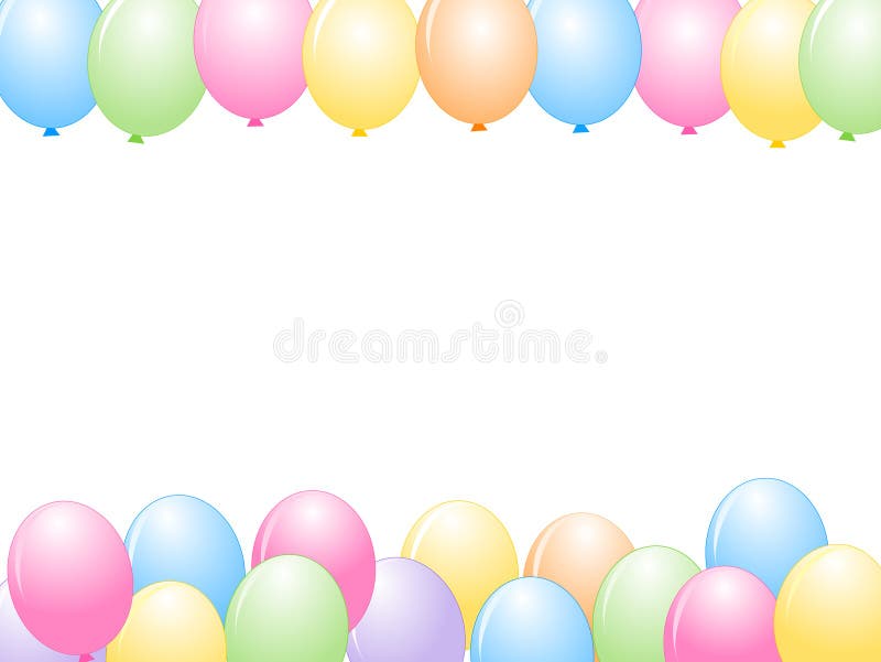 Birthday Balloons Border Horizontal
