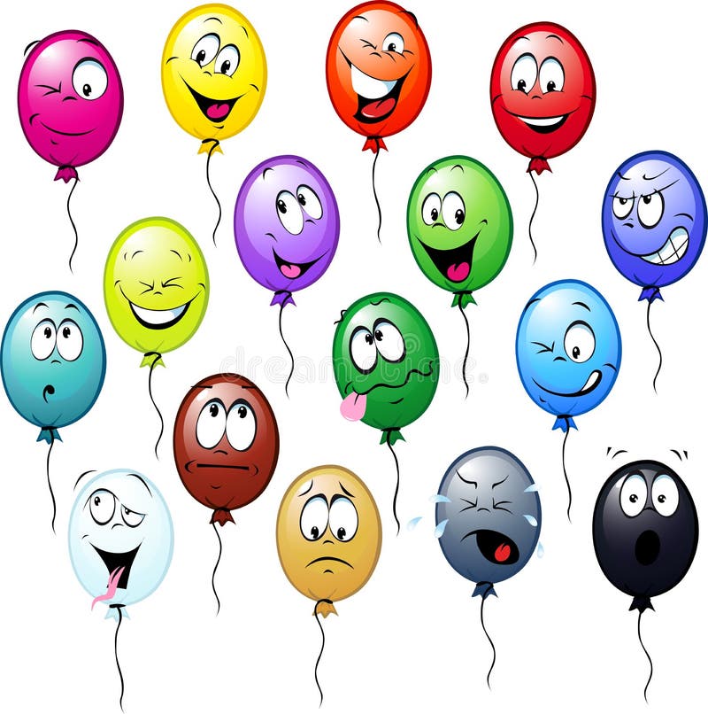 Group of Funny Colorful Balloons Stock Vector - Illustration of green ...