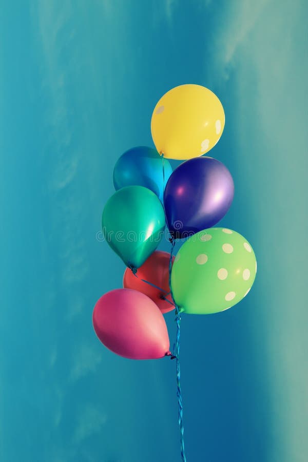 Close Up of Colorful Balloons Stock Photo - Image of hipster, helium ...