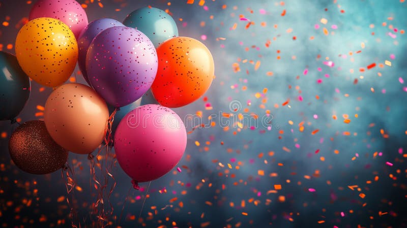 Colorful Balloons and Confetti Create a Festive Atmosphere for a ...