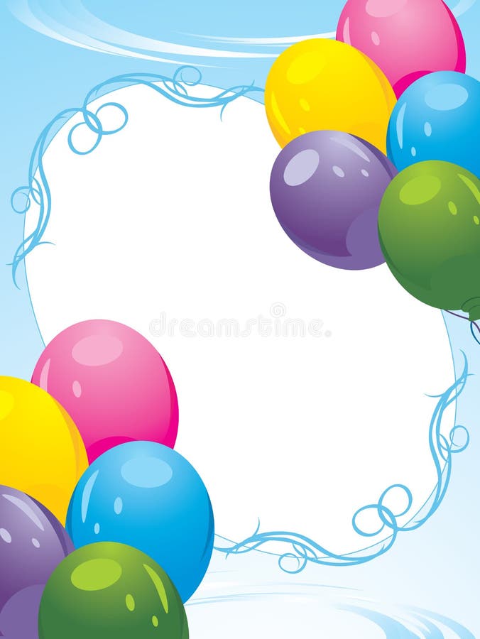 Colorful Balloons Decorative Frame. Festive Card Stock Vector ...